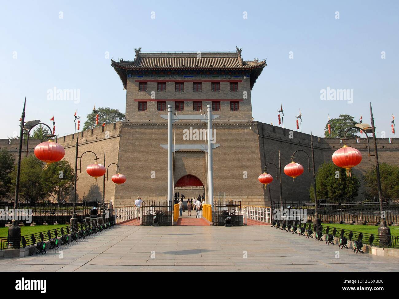 City Wall, Xian, Shaanxi Province, China. The City Wall of Xian is one ...