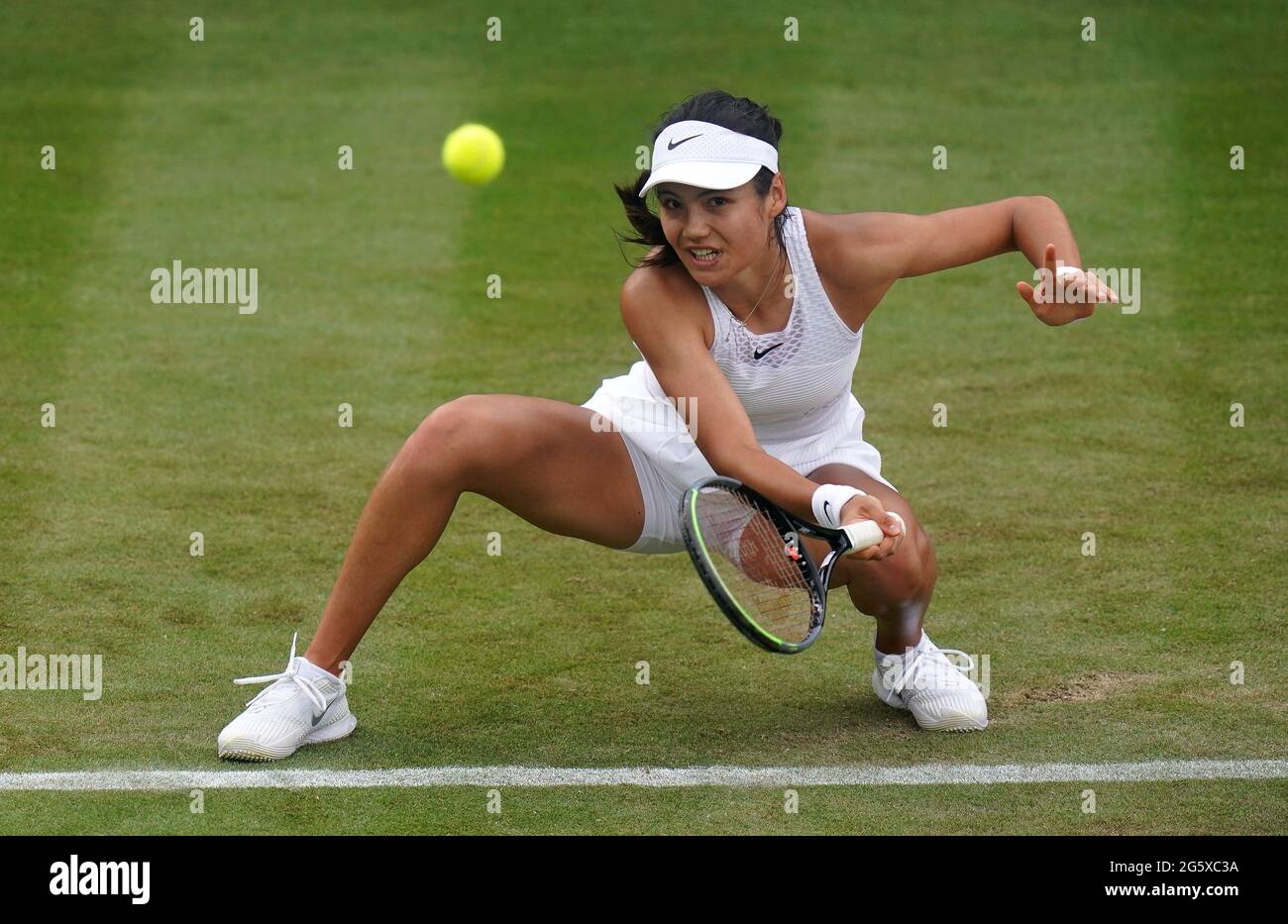 Emma Raducanu in action against Vitalia Diatchenko on day three of ...