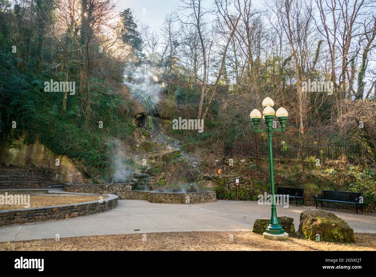 Natural Hot Spring at Hot Springs National Park in Arkansas Stock Photo ...