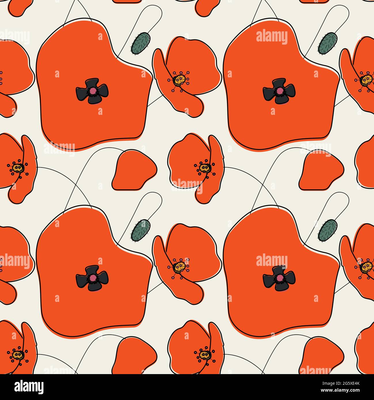 Red fabric poppies on Stock Vector Images - Alamy