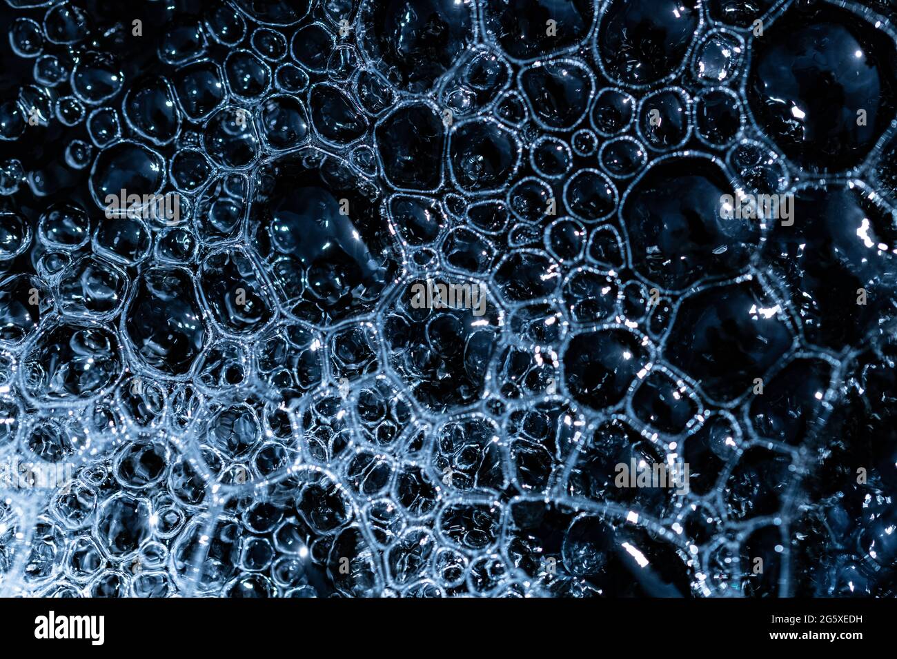 Water bubbles close-up. Tap water. Extreme macro close-up. Tap water ...