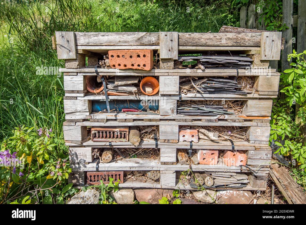 Bug Hotel at Appleby railway station Stock Photo - Alamy