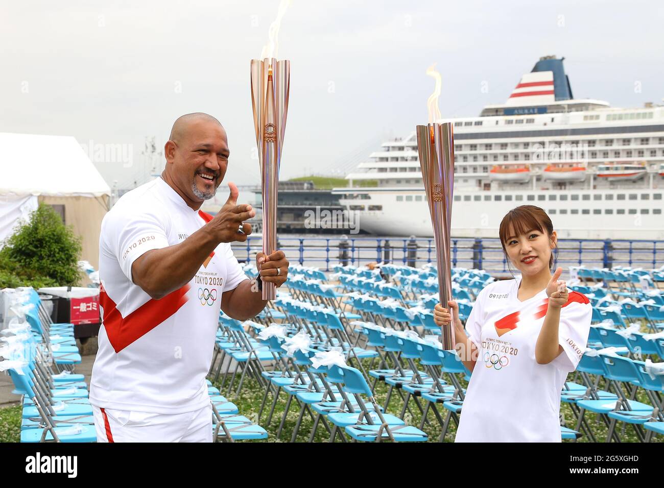 Torchbearer, Mr. Alex Ramirez, former manager of the Yokohama DeNA ...
