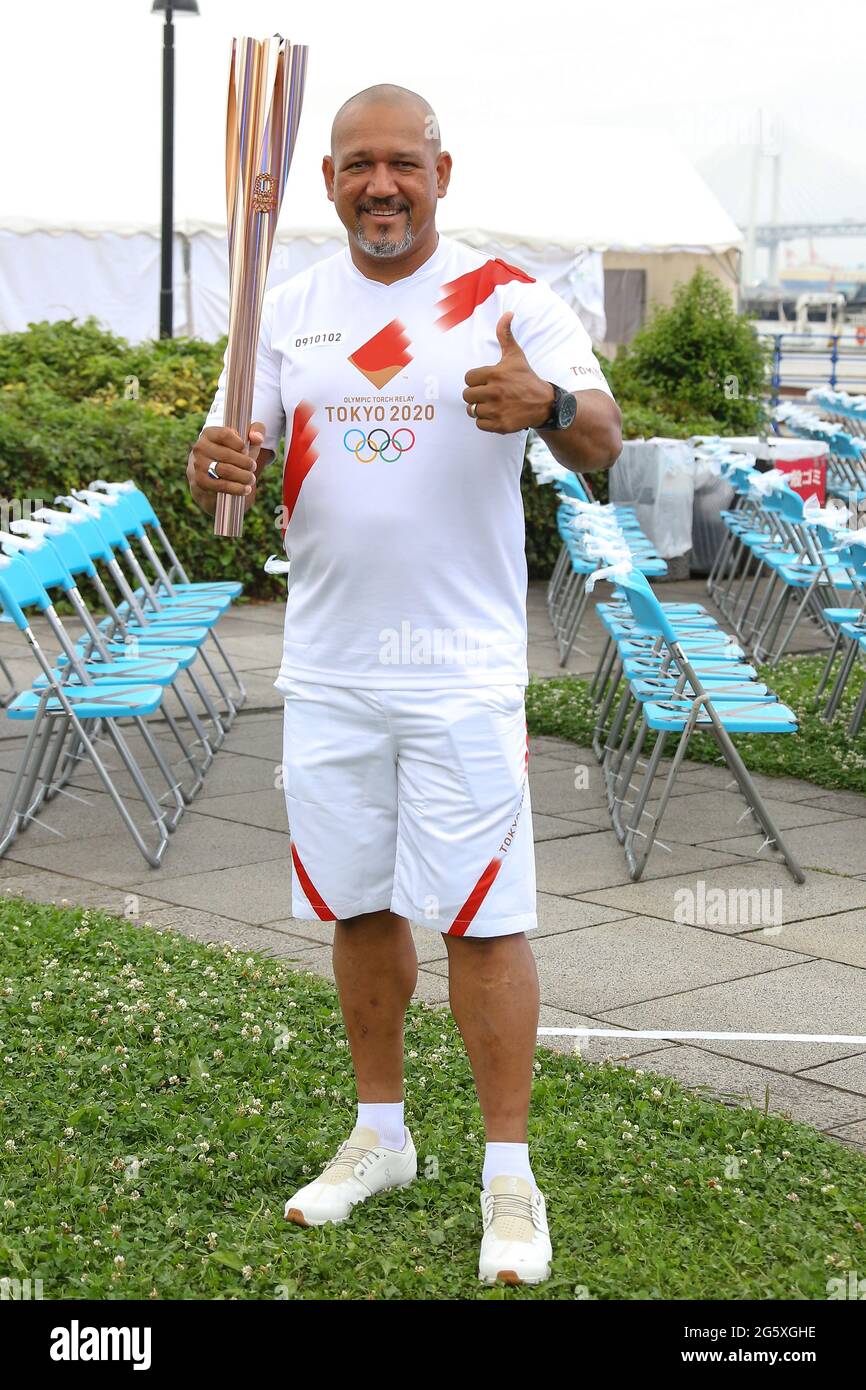 Torchbearer, Mr. Alex Ramirez, former manager of the Yokohama DeNA ...