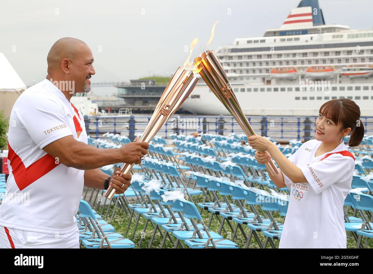 Torchbearer, Mr. Alex Ramirez, former manager of the Yokohama DeNA ...