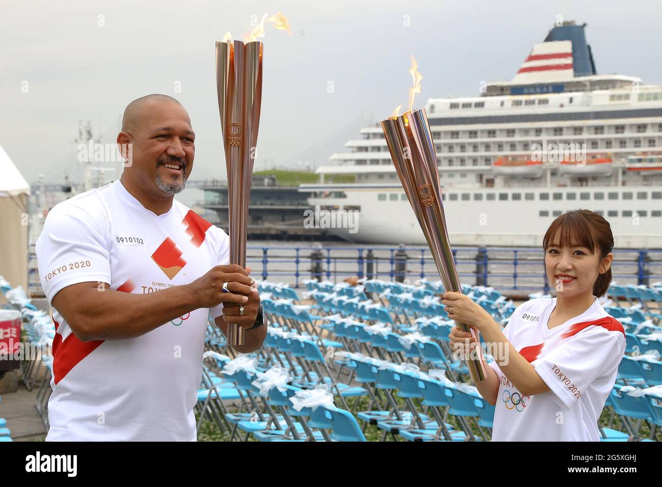 Torchbearer, Mr. Alex Ramirez, former manager of the Yokohama DeNA ...