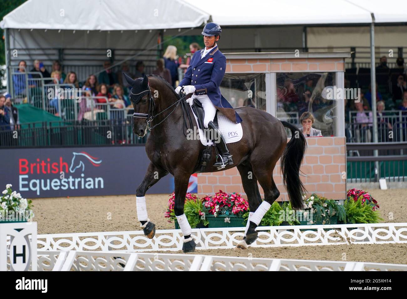 Carl Hester riding En Vogue in a warm up event for Great Britain's ...