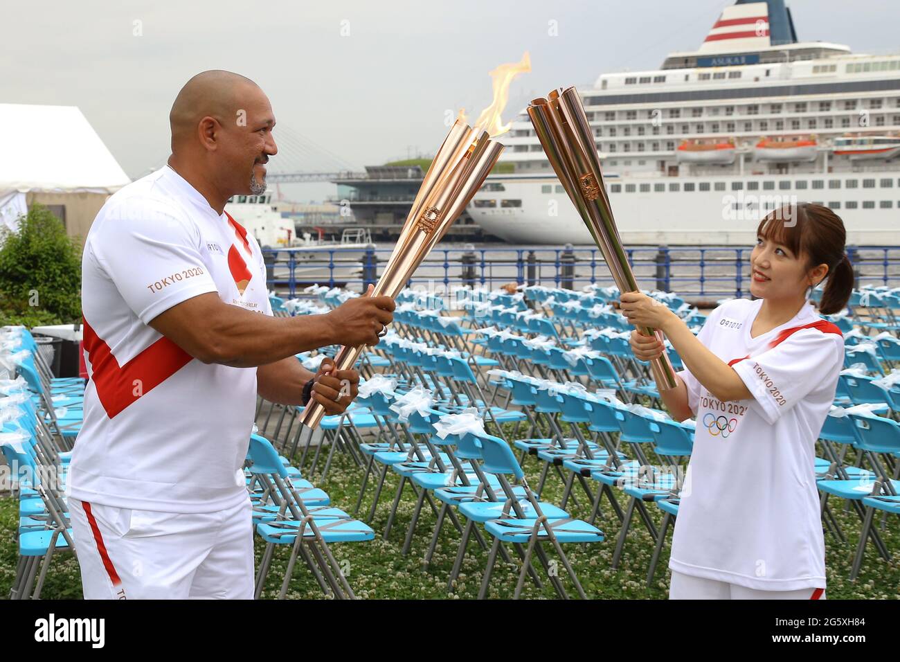 Torchbearer, Mr. Alex Ramirez, former manager of the Yokohama DeNA ...