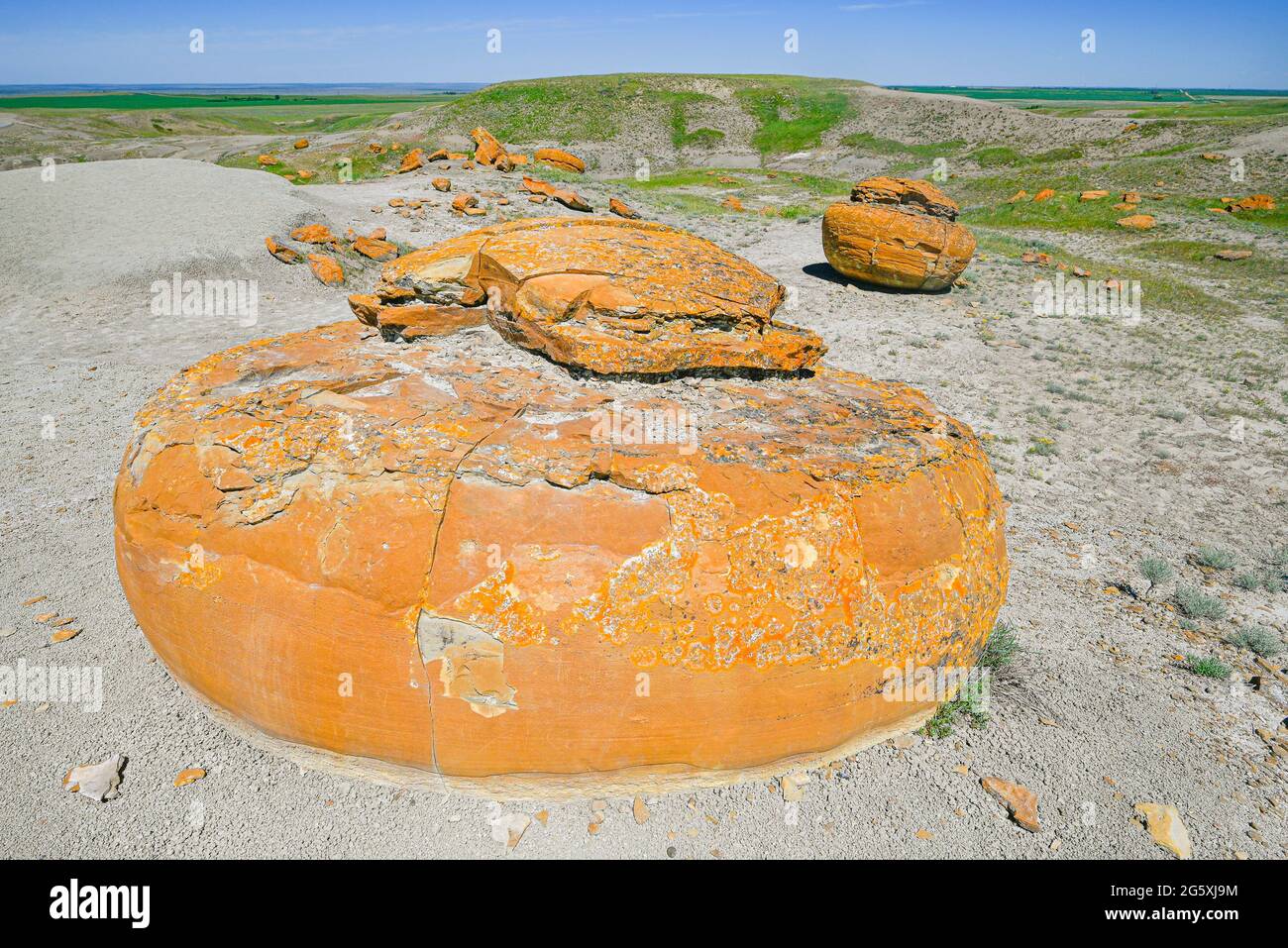 Sandstone concretions at red rock coulee natural area hi-res stock ...