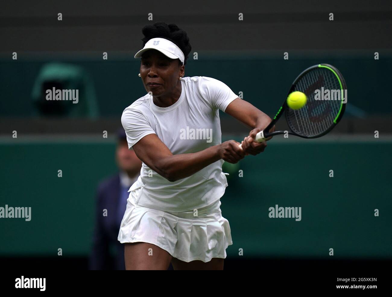 Venus Williams in action against Ons Jabeur on court 1 on day three of ...
