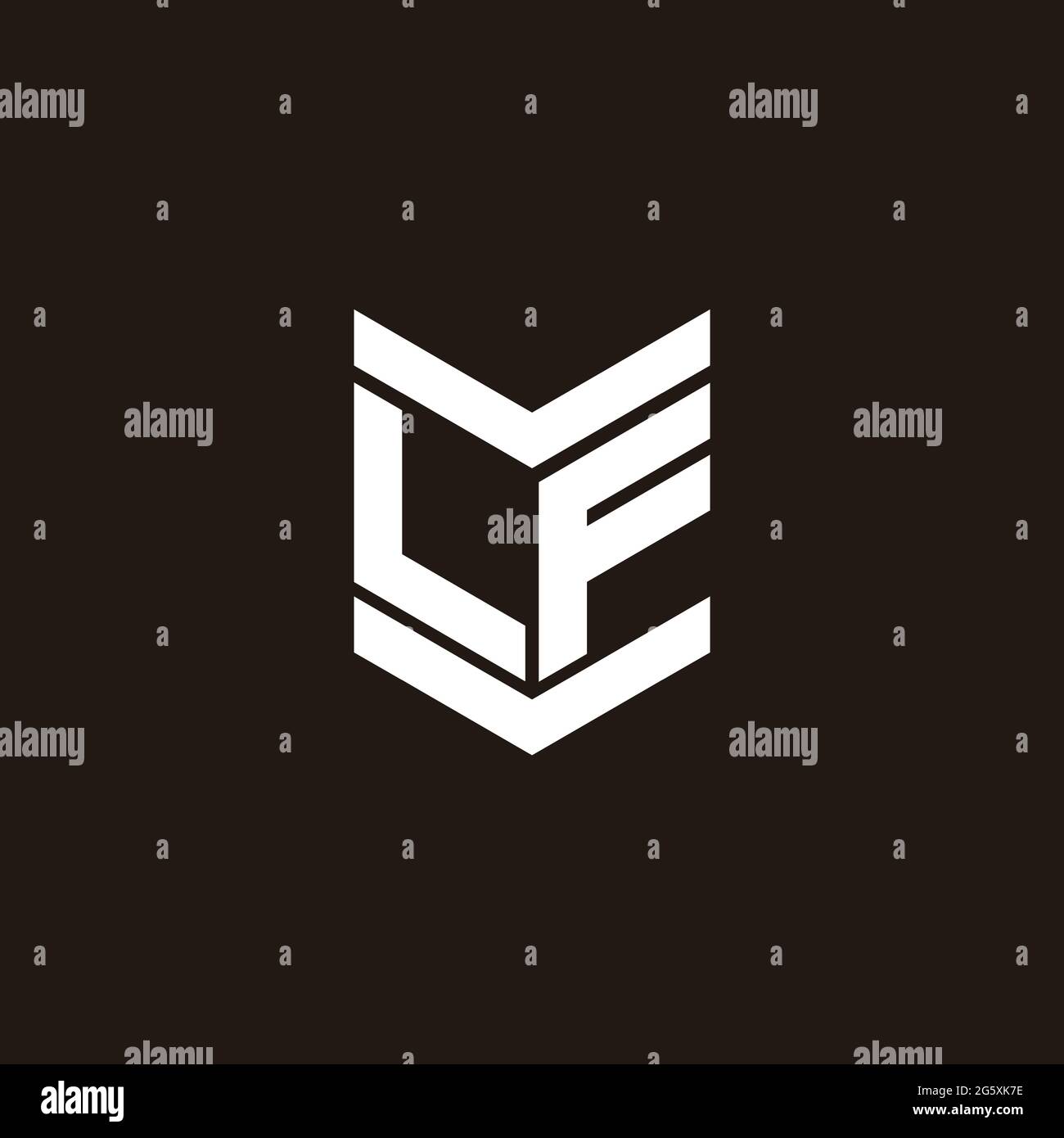 Logo alphabet monogram with emblem style isolated on black background ...
