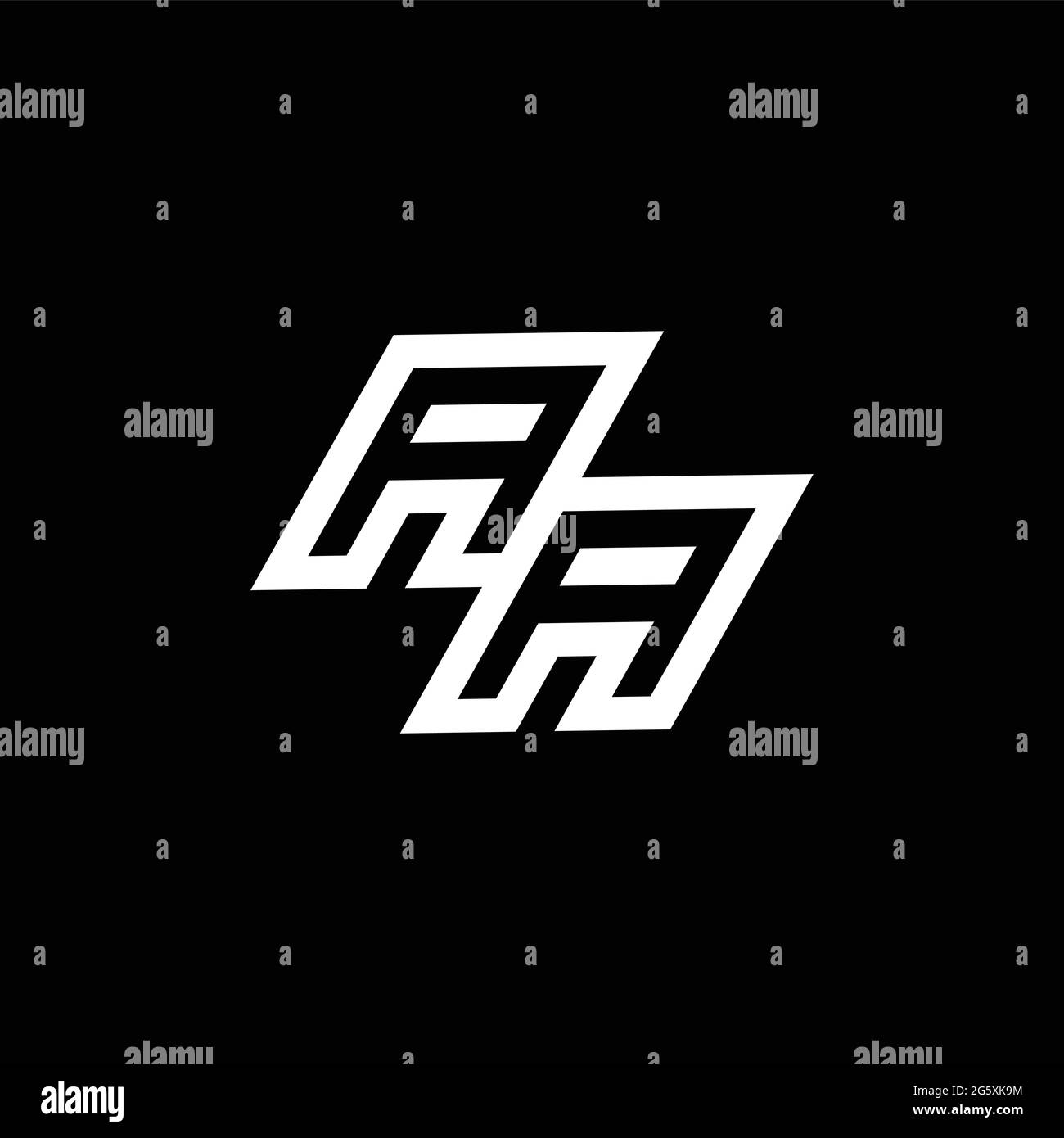 AA logo monogram with up to down style negative space design template ...