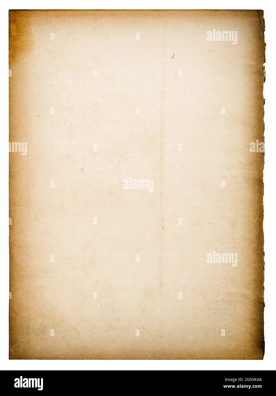 Old paper sheet with ripped edges isolated on white background Stock ...