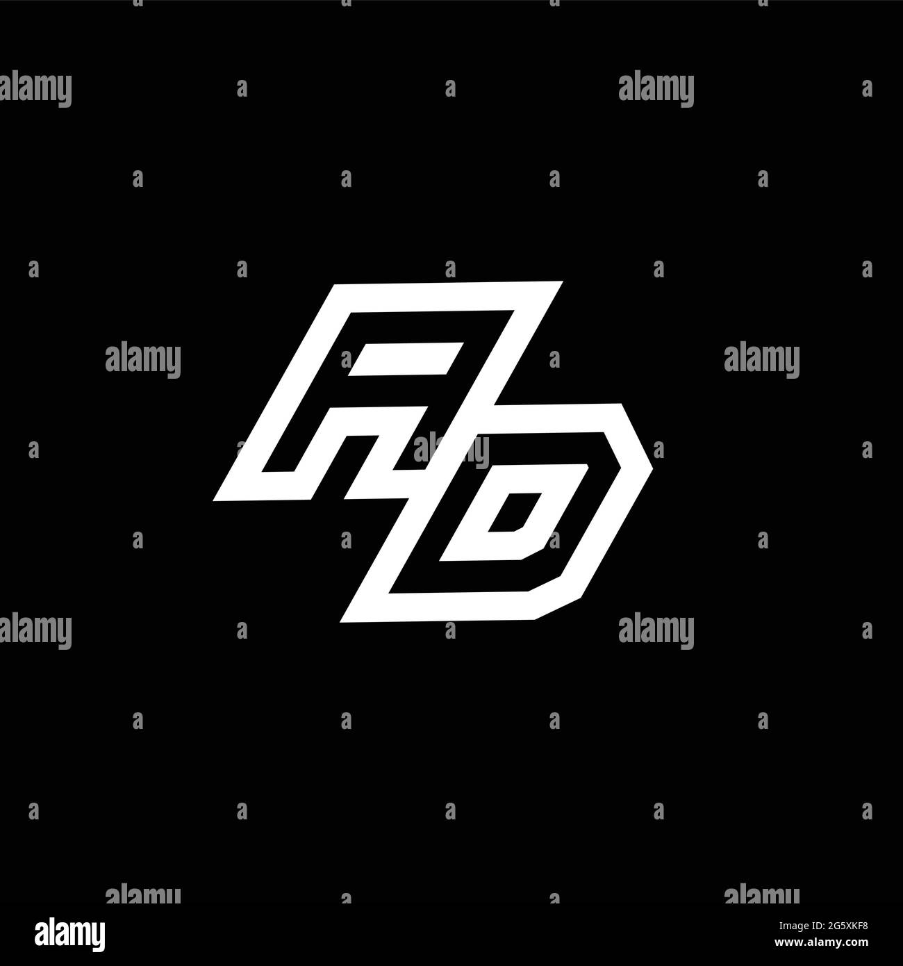 AD logo monogram with up to down style negative space design template ...