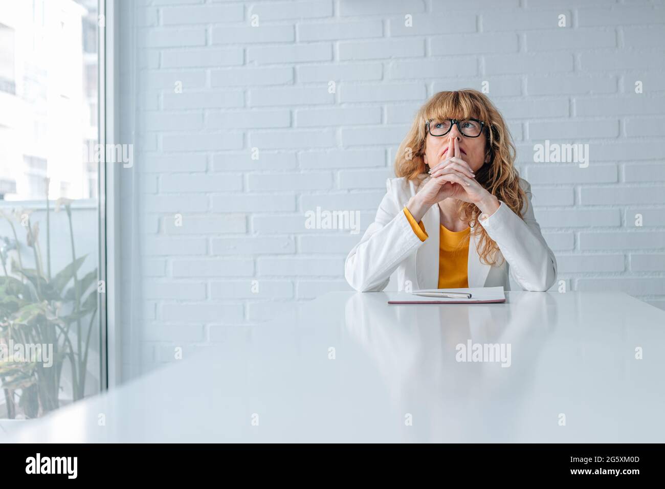 Woman at business table hi-res stock photography and images - Alamy