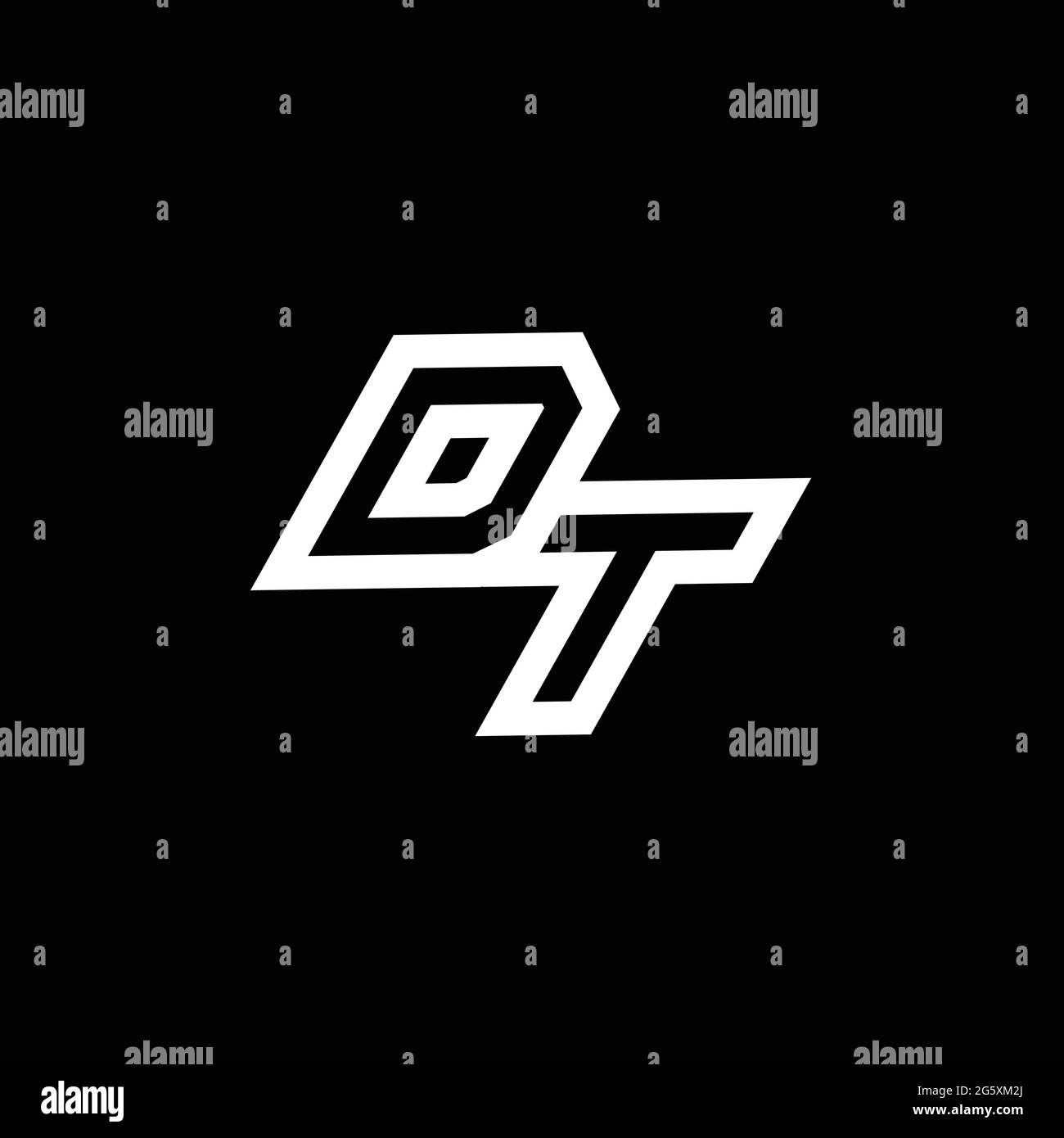 DT logo monogram with up to down style negative space design template ...