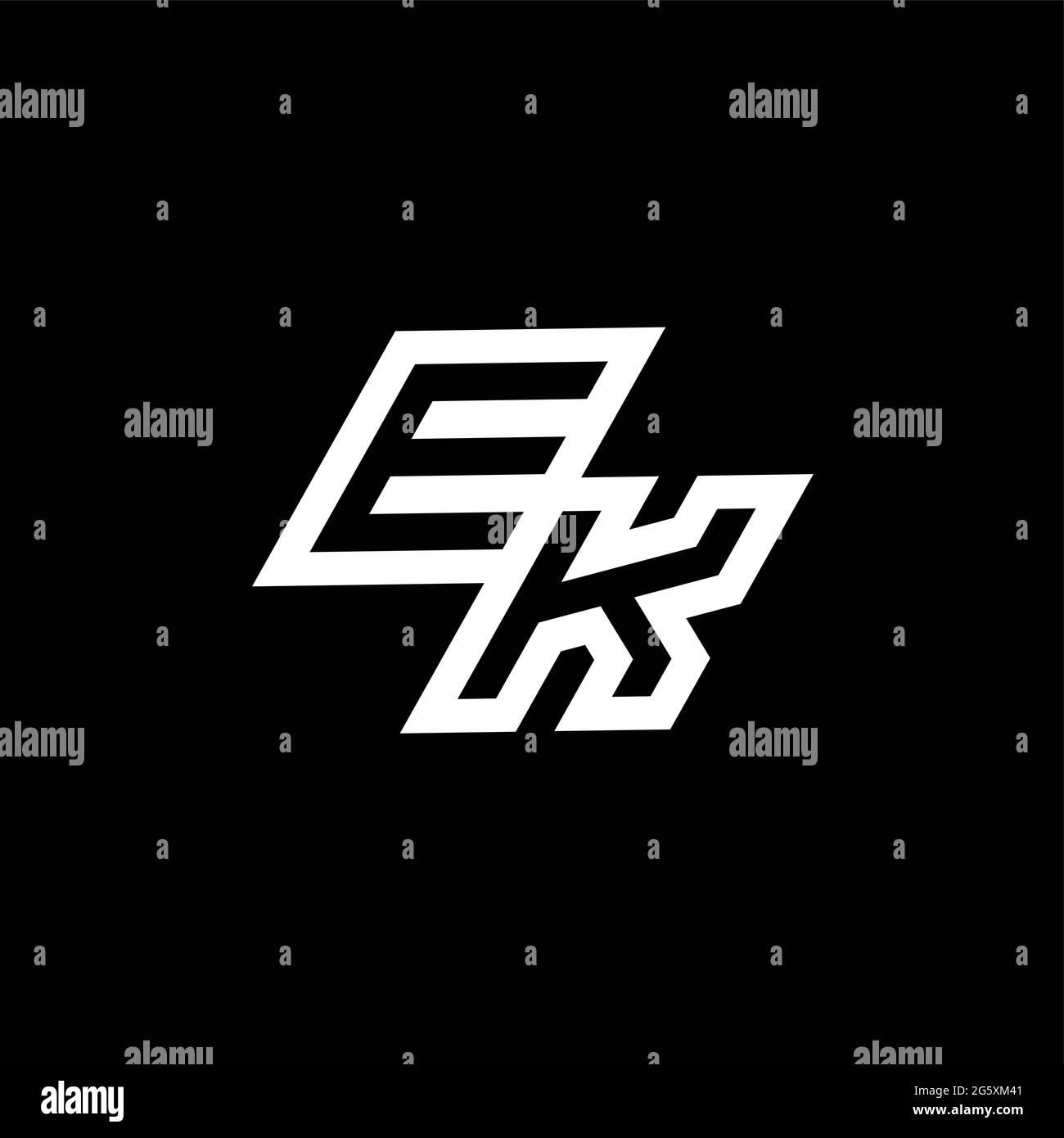 EK logo monogram with up to down style negative space design template ...