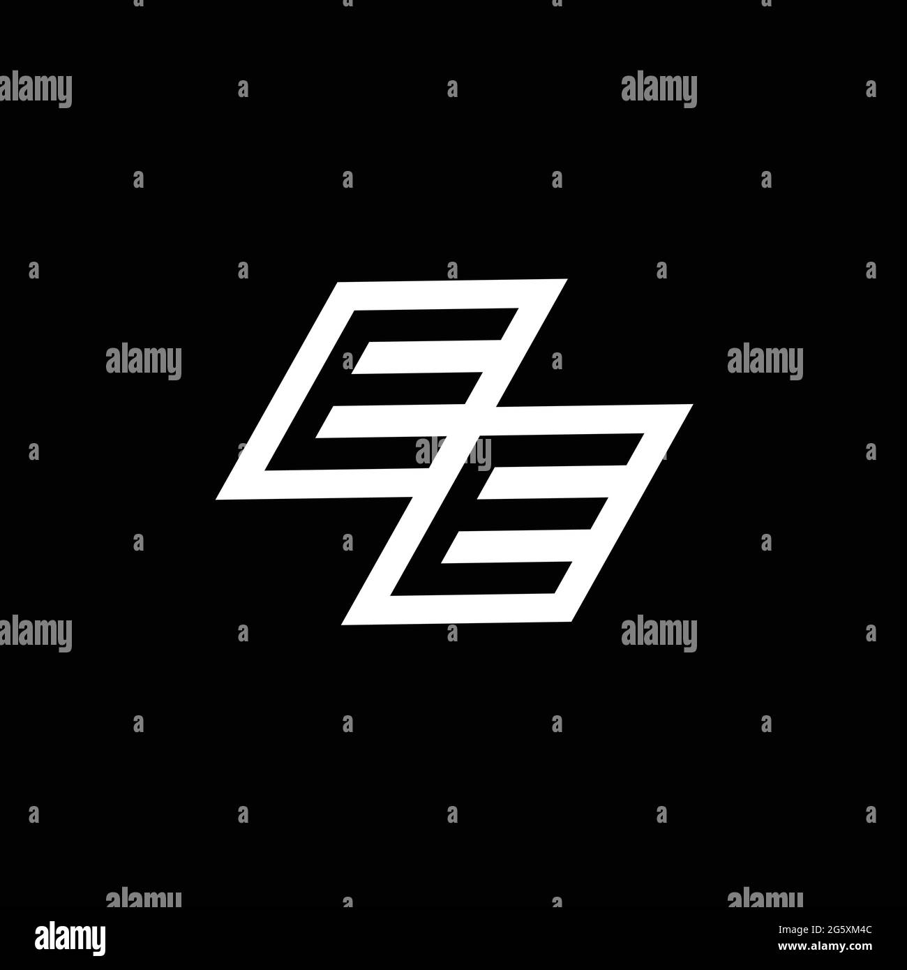 EE logo monogram with up to down style negative space design template ...