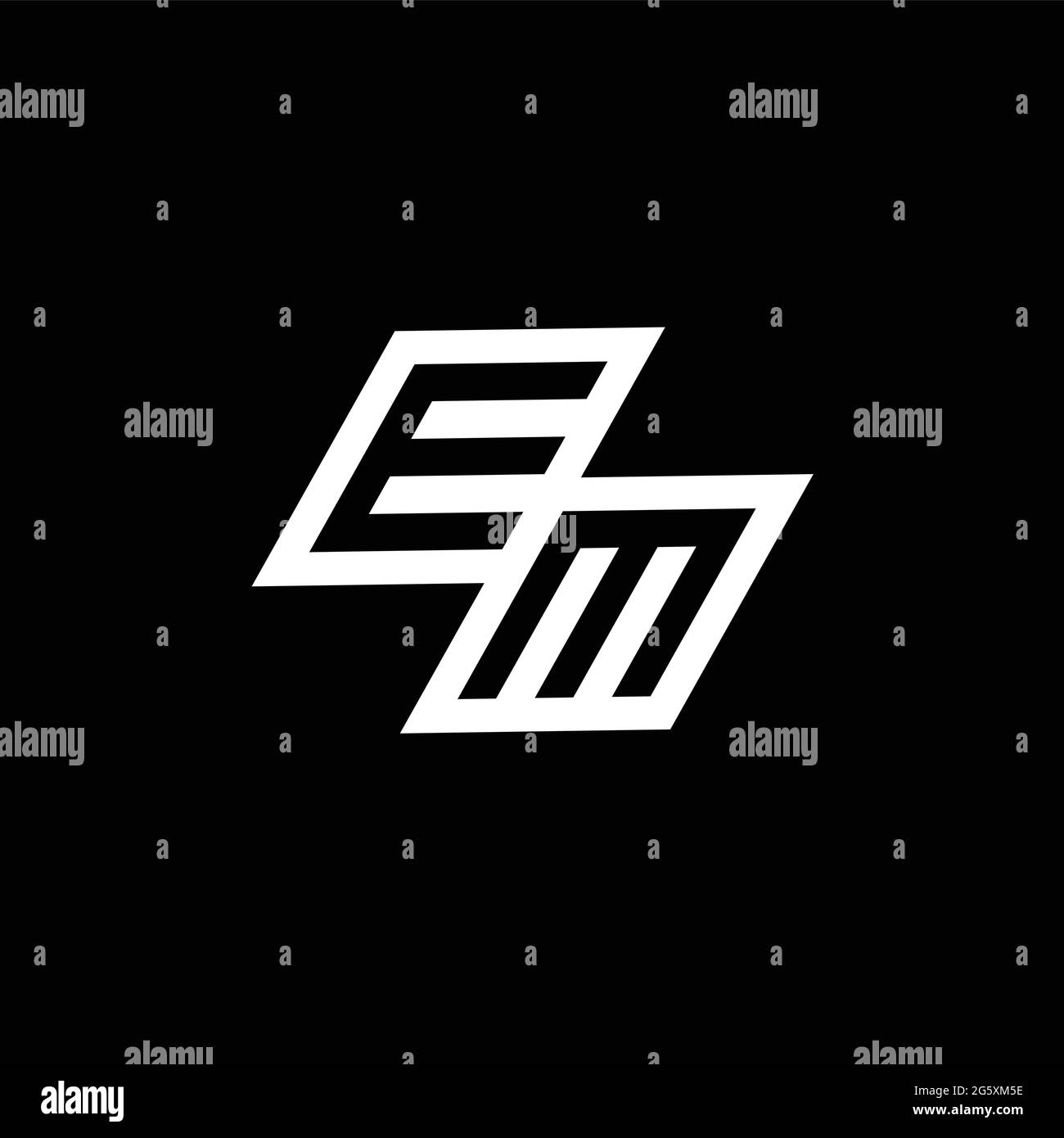 EM logo monogram with up to down style negative space design template ...
