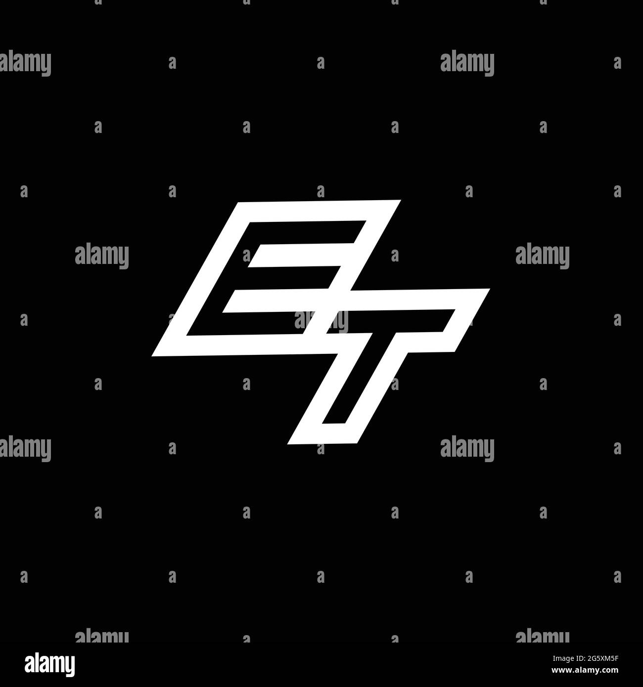 ET logo monogram with up to down style negative space design template ...