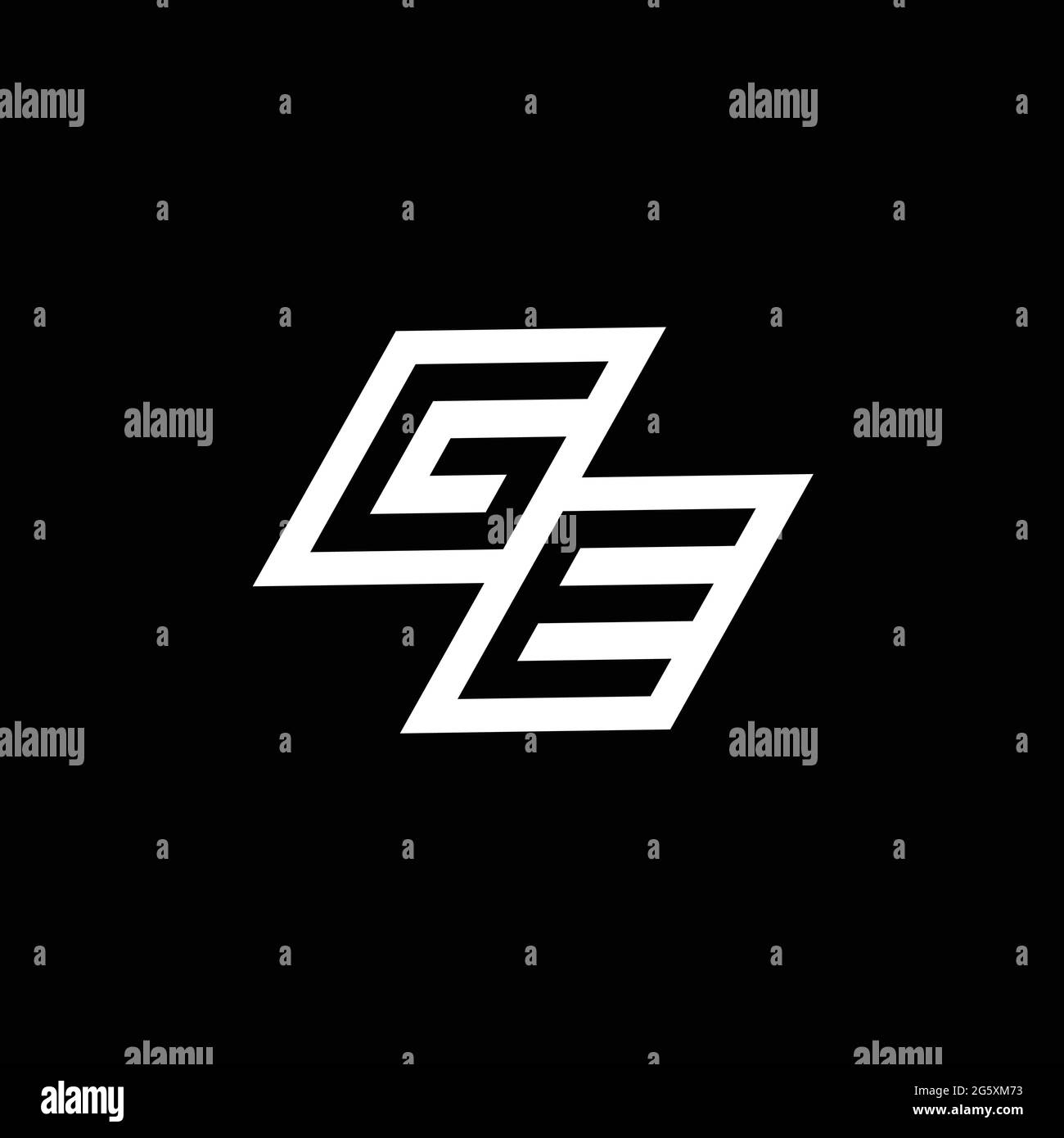 GE logo monogram with up to down style negative space design template ...