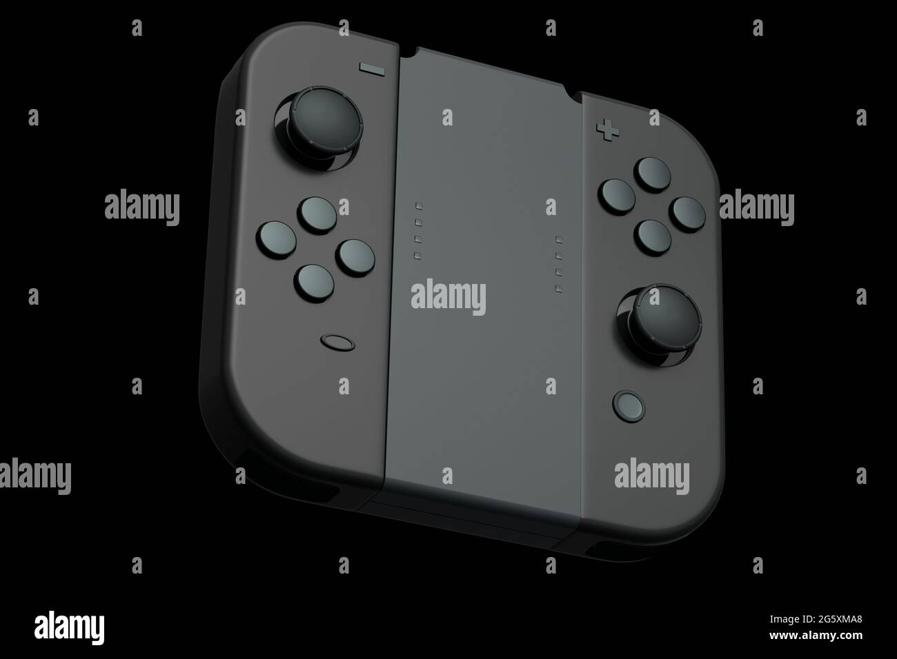 Portable video game controllers attached to touch screen on black ...