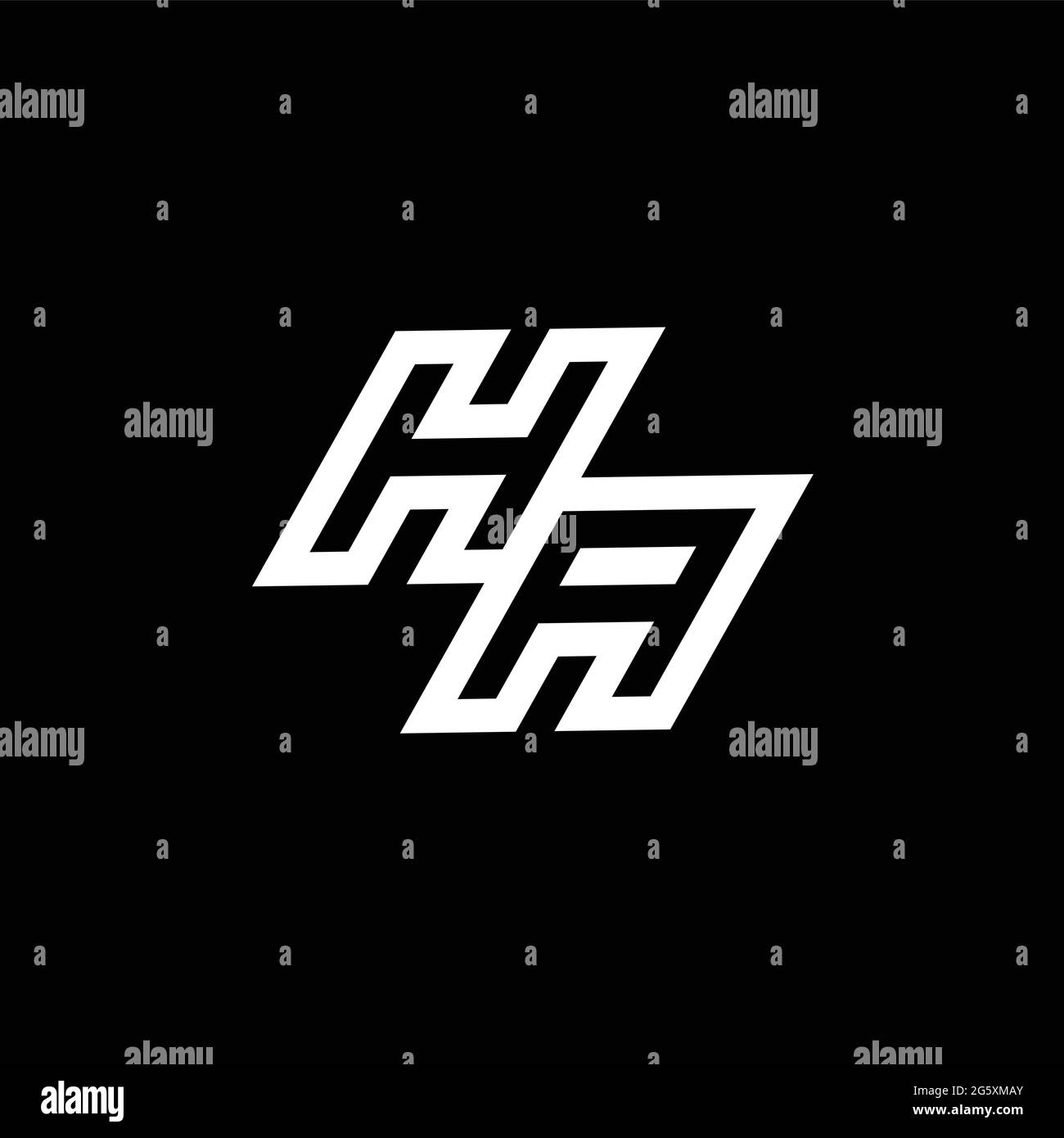 HA logo monogram with up to down style negative space design template ...