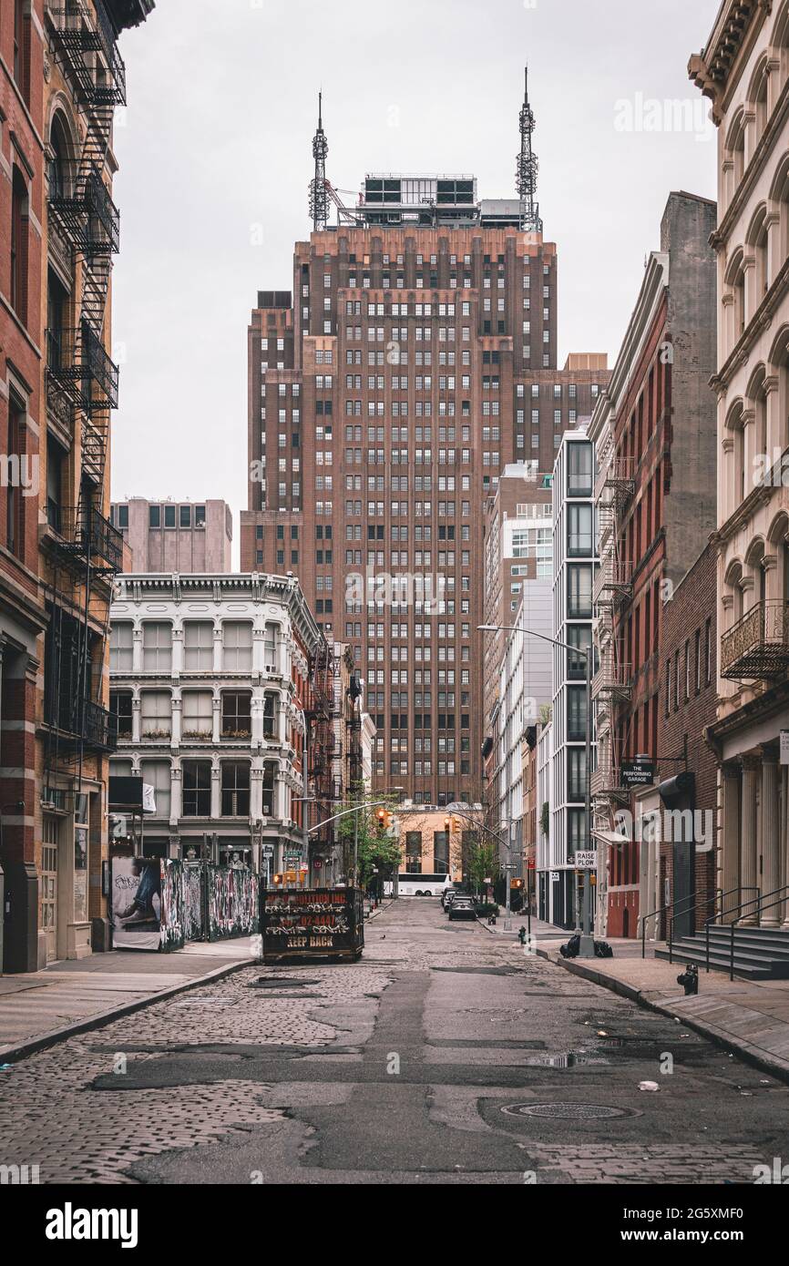 Street scene with architecture in Soho, Manhattan, New York City Stock ...