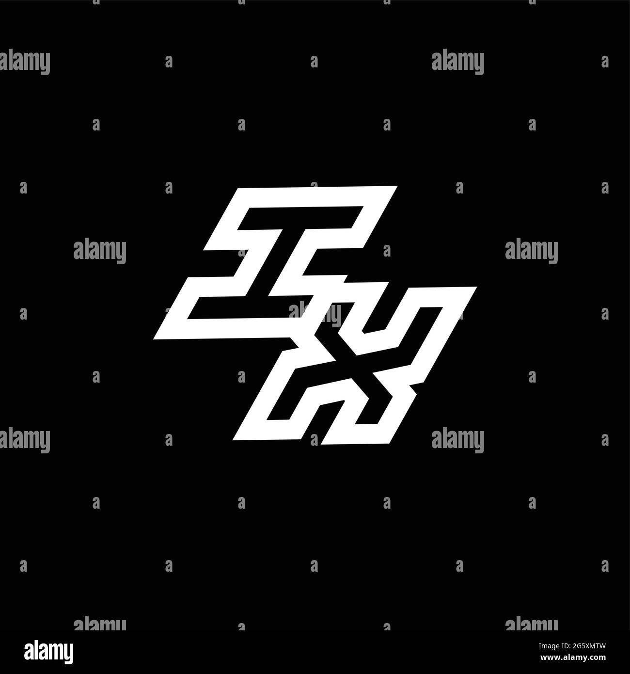 IX logo monogram with up to down style negative space design template ...