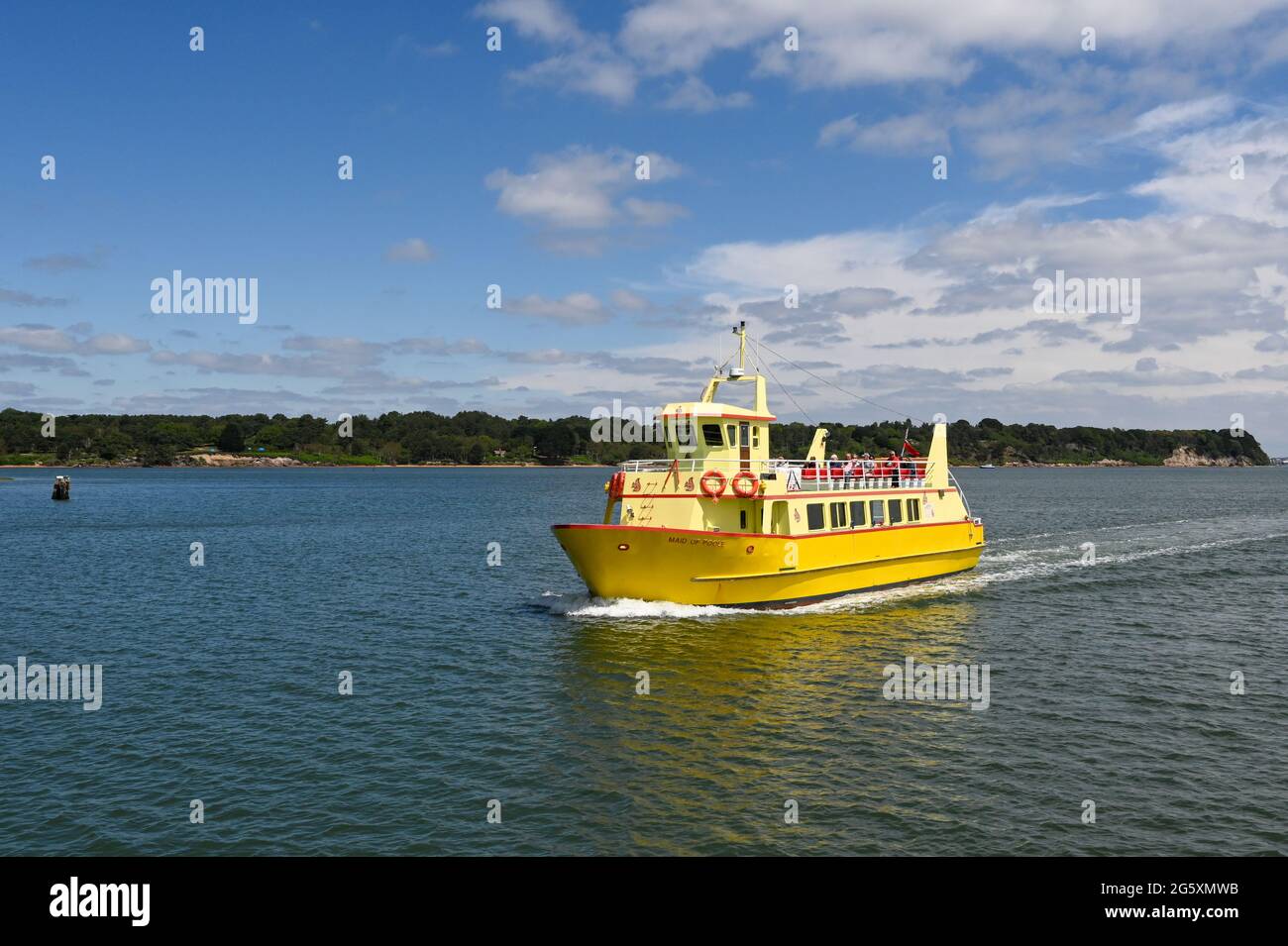 Poole, England - June 2021: Tourist sightseeing boat sailing in Poole ...