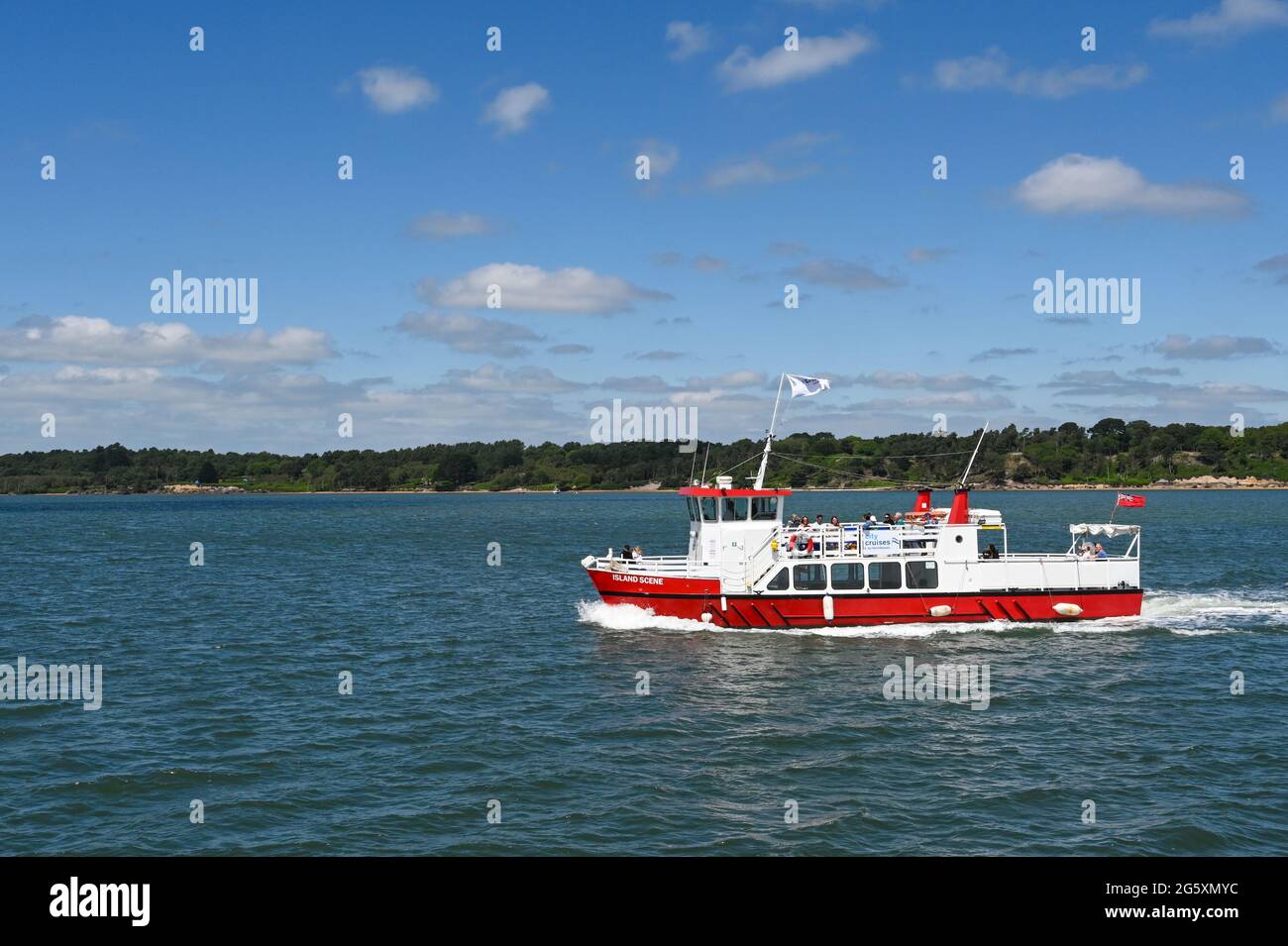 Poole, England - June 2021: Tourist sightseeing boat in Poole Bay ...