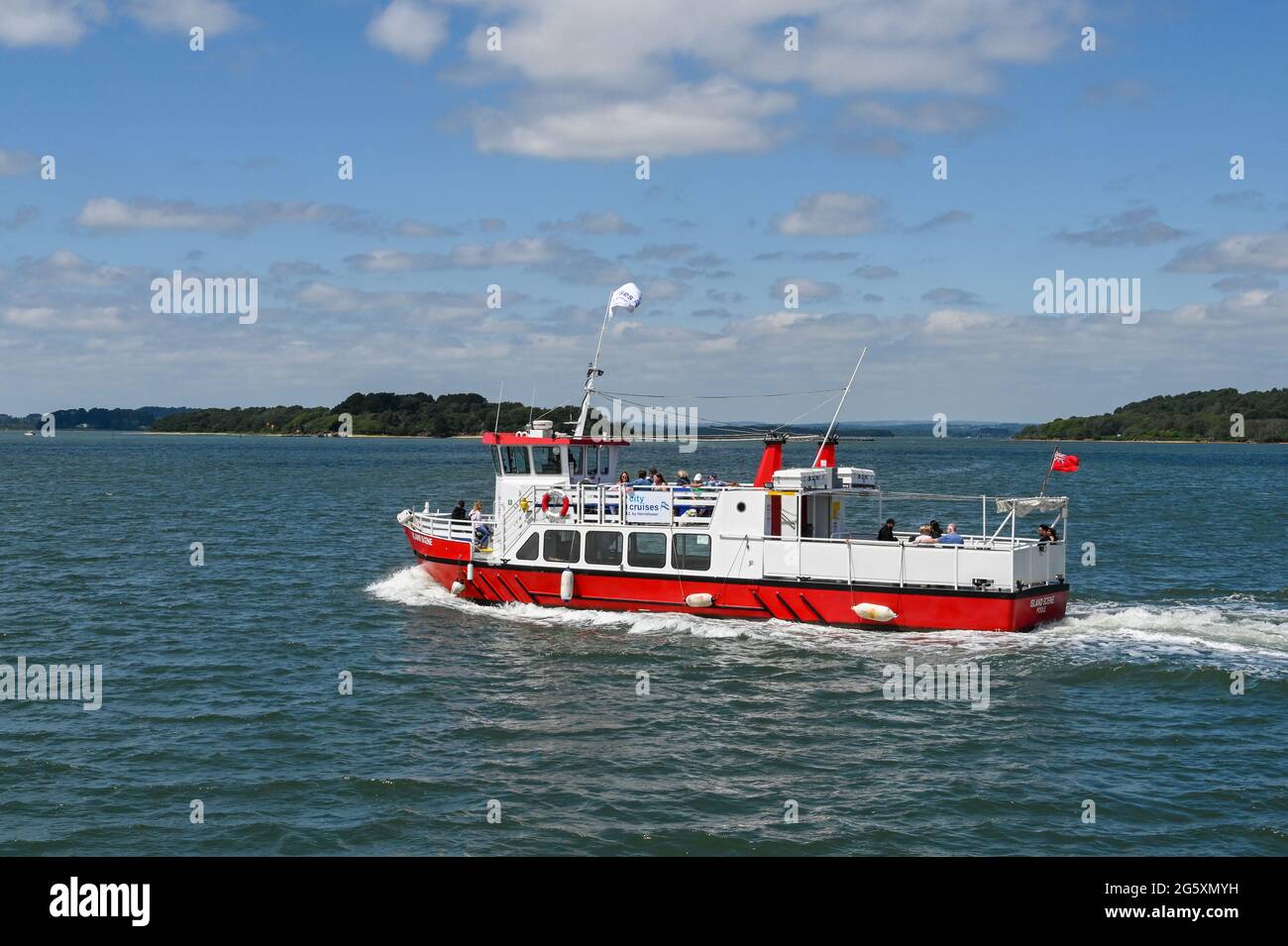 Poole, England - June 2021: Tourist sightseeing boat in Poole Bay ...