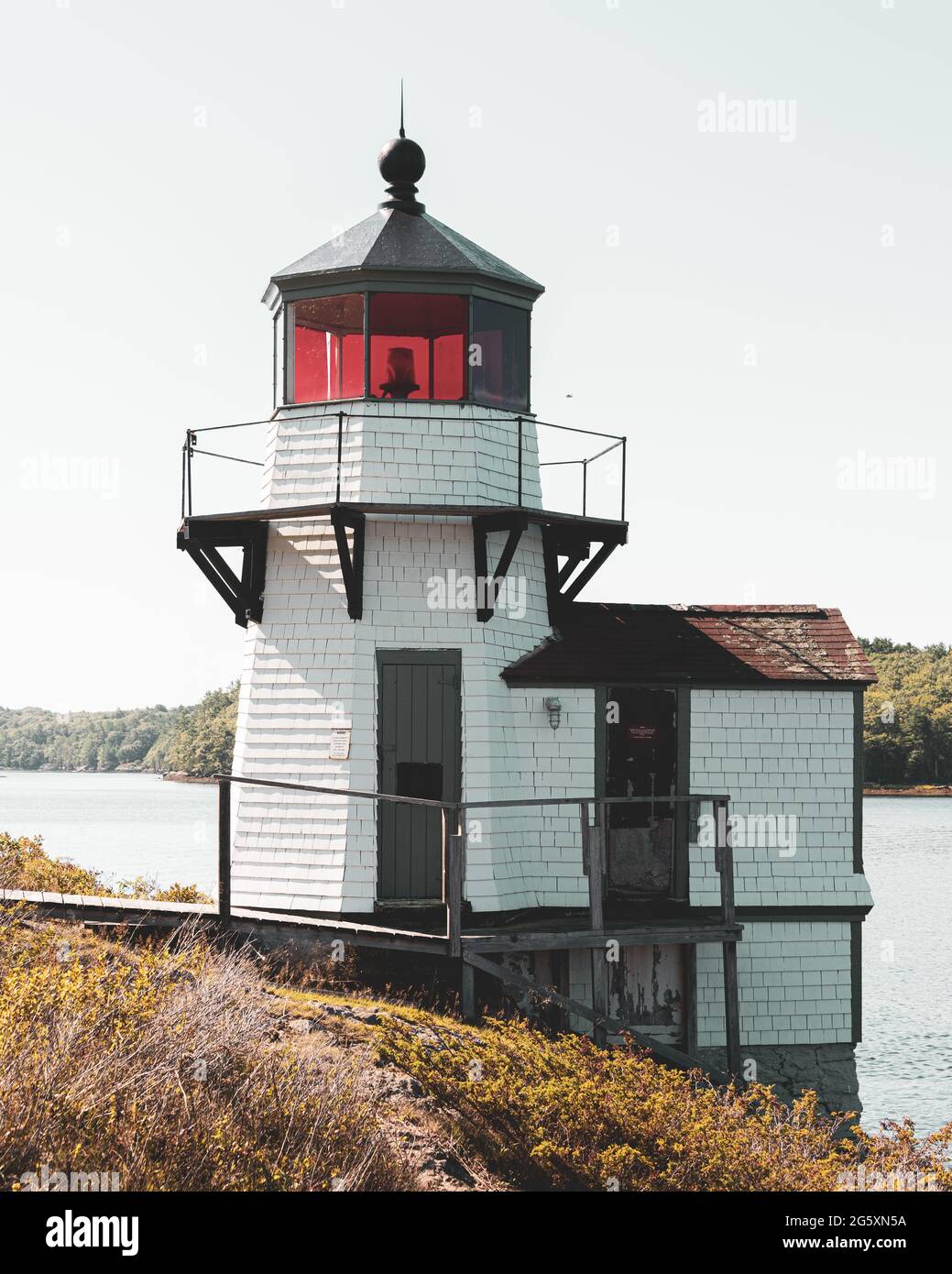 Squirrel Point Light, in Arrowsic, Maine Stock Photo - Alamy