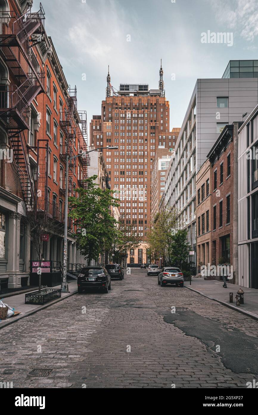 Street scene with architecture in Soho, Manhattan, New York City Stock ...