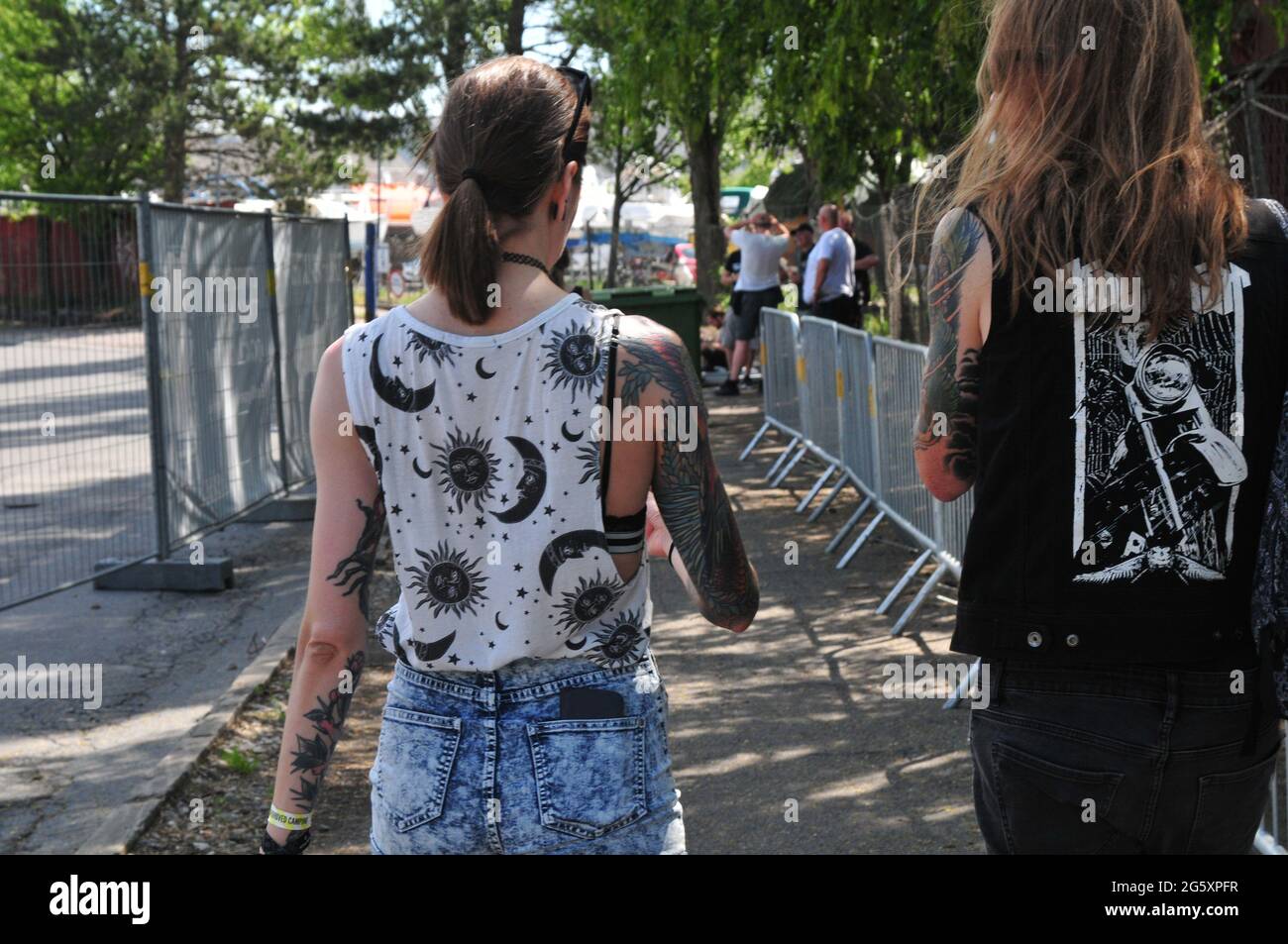 Copenhagen /Denmark./ 20 June 2019/Fans arriving to Copenhell metal ...