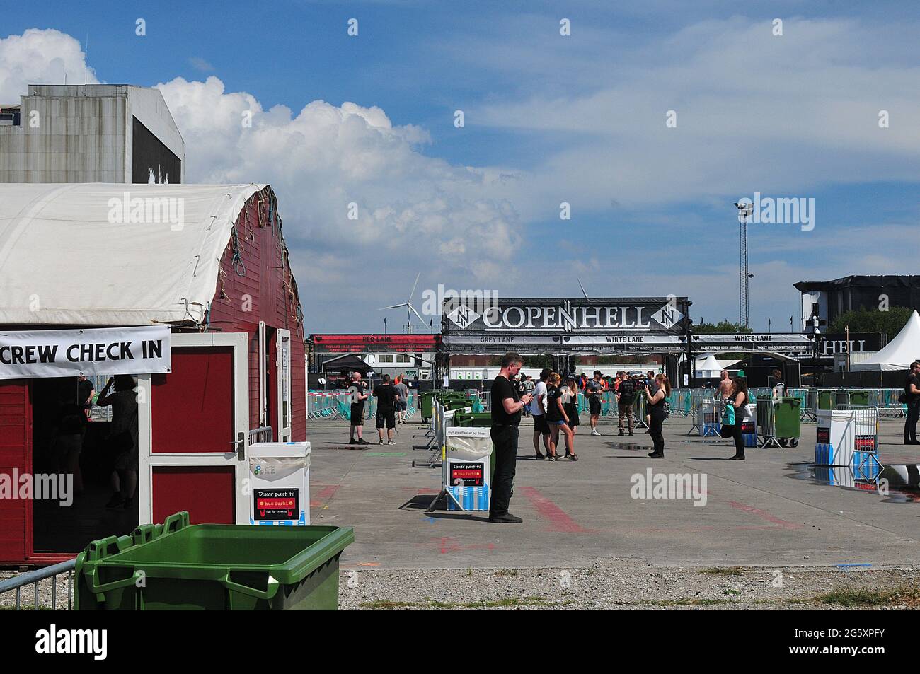 Copenhagen /Denmark./ 20 June 2019/Fans arriving to Copenhell metal ...
