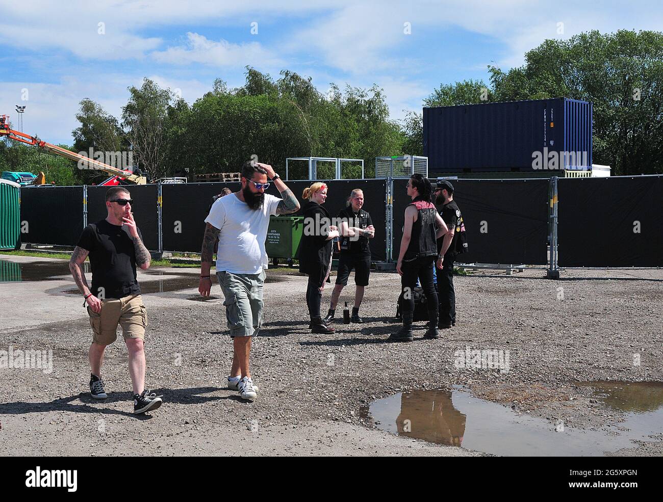 Copenhagen /Denmark./ 20 June 2019/Fans arriving to Copenhell metal ...