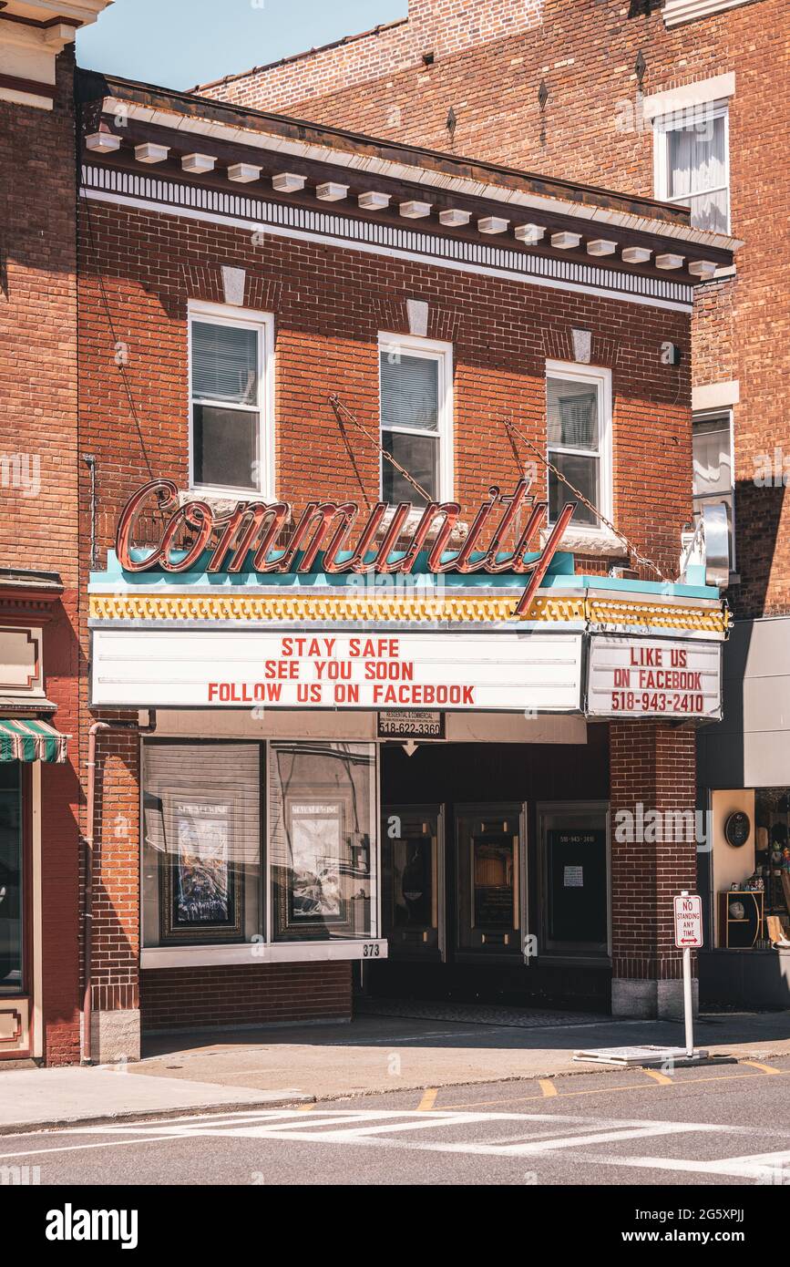 Community Theatre sign, Catskill, New York Stock Photo - Alamy