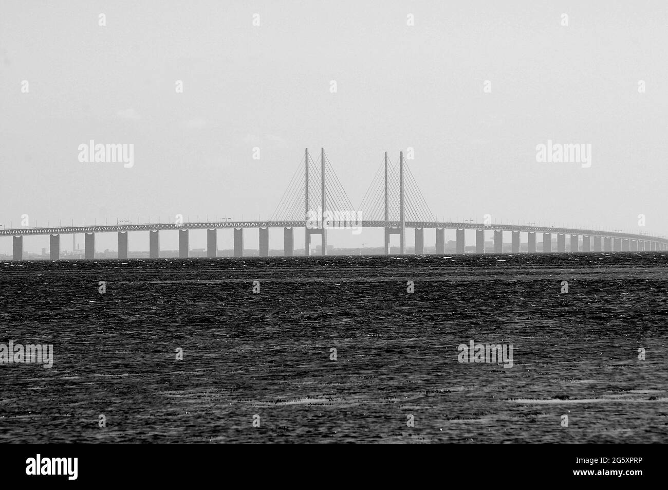 Copenhagen / Denmark - 12 May 2017. . Oresund link bridge between ...