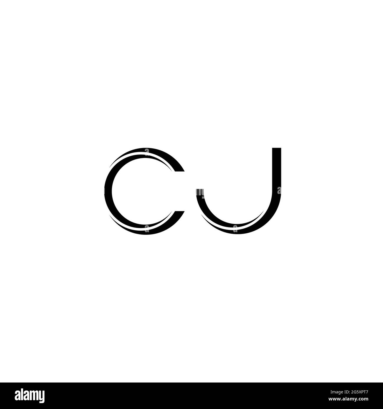 CJ Logo monogram with slice rounded modern design template isolated on ...