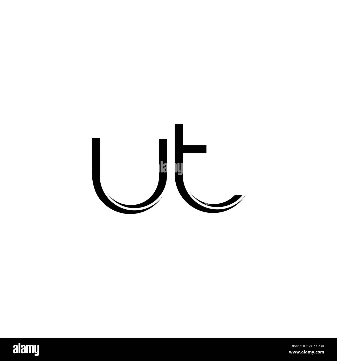 UT Logo monogram with slice rounded modern design template isolated on ...