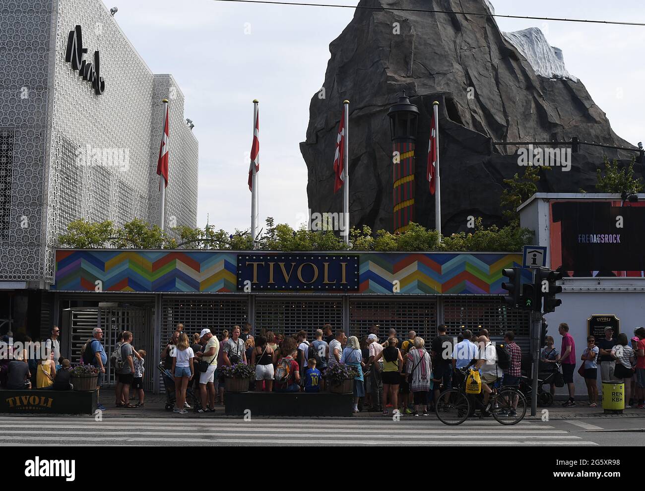 Copenhagen/Denmark 29.JULY 2018 Visitor waiting at Tivoli Garden ...