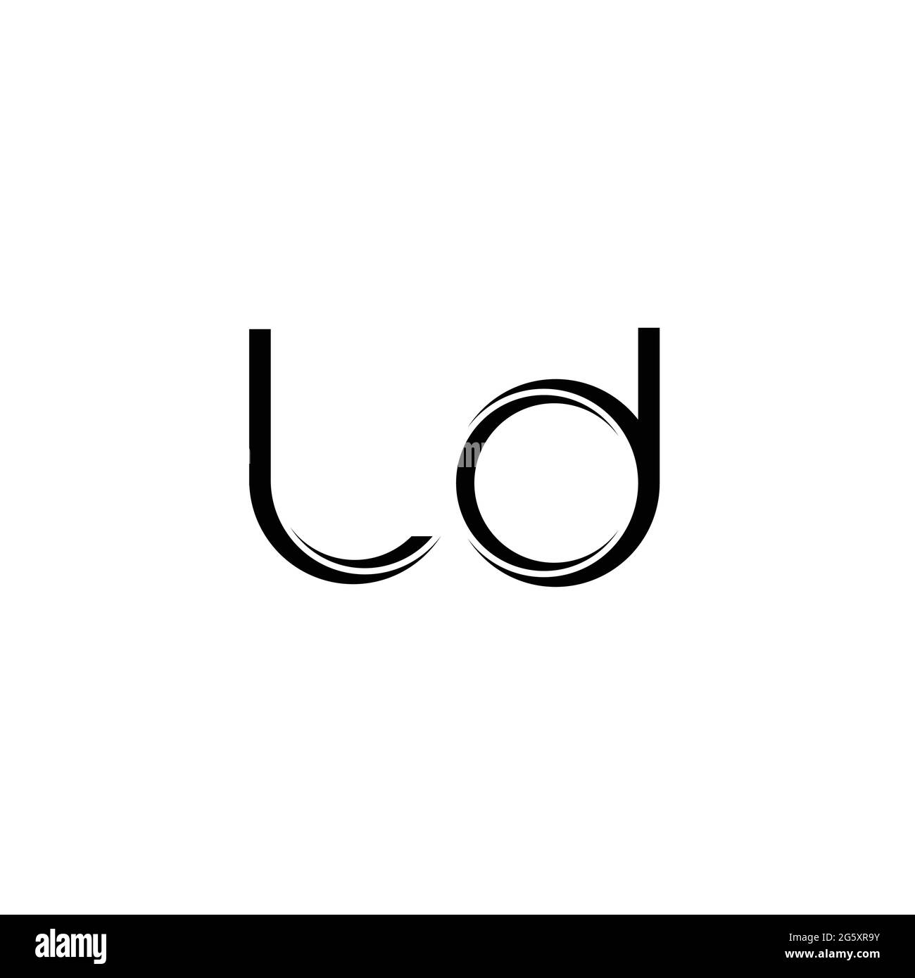 LD Logo monogram with slice rounded modern design template isolated on white background Stock ...