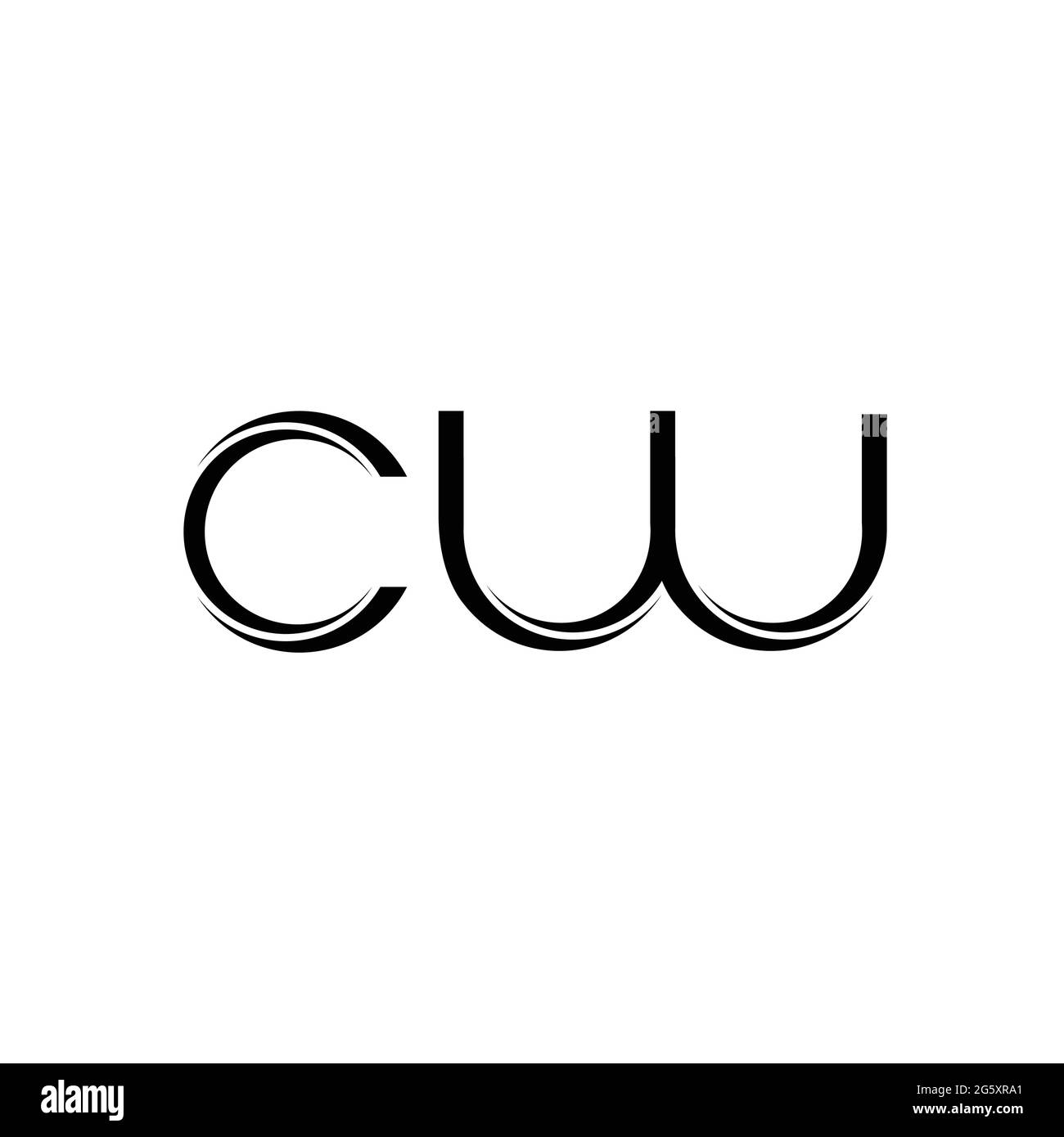 CW Logo monogram with slice rounded modern design template isolated on ...