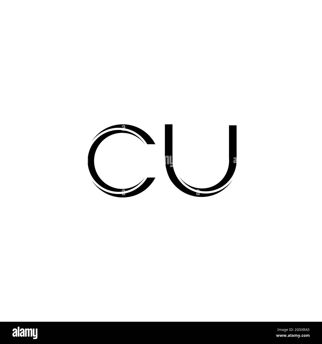 CU Logo monogram with slice rounded modern design template isolated on ...