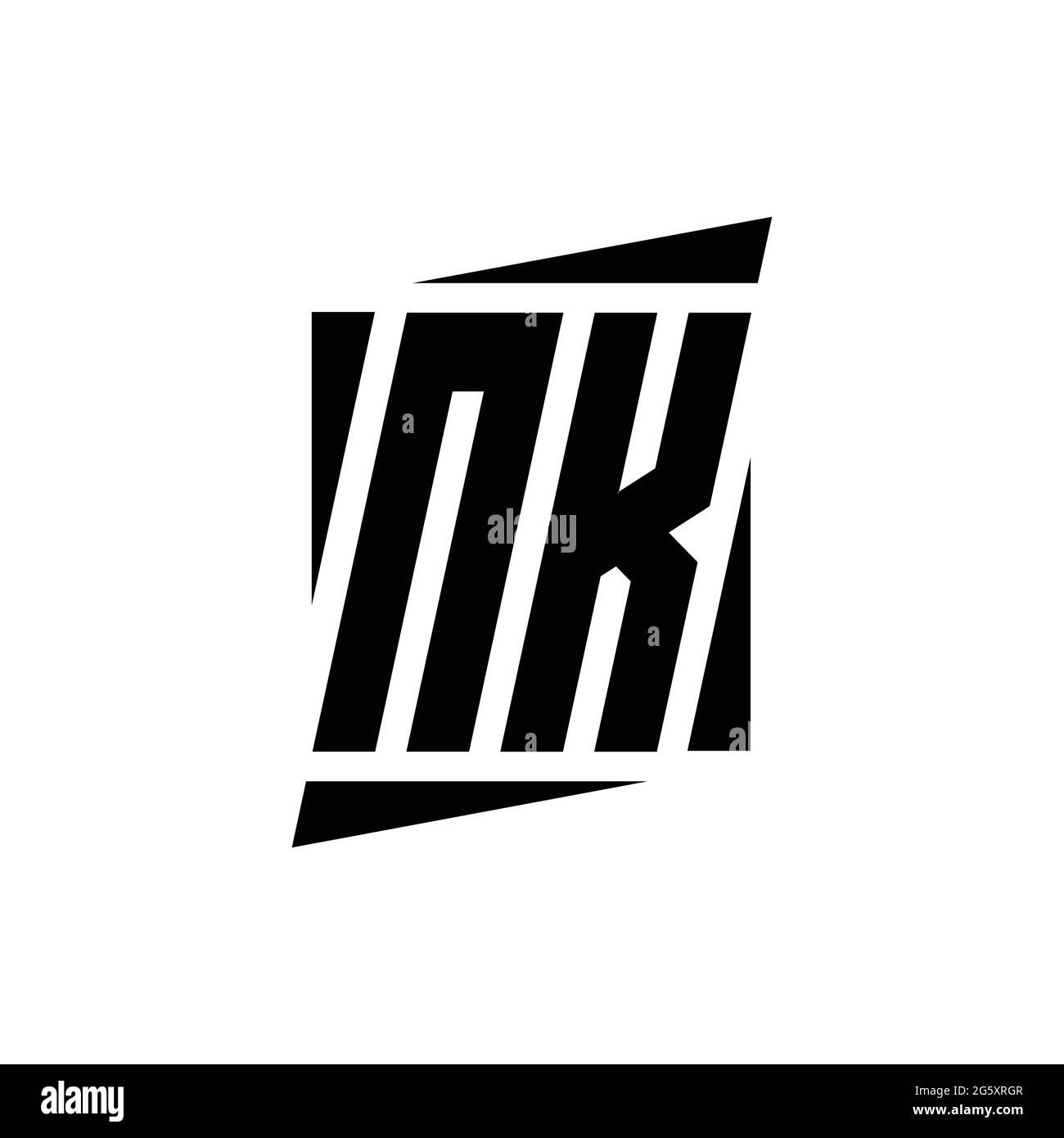 NK Logo monogram with modern style concept design template isolated on ...