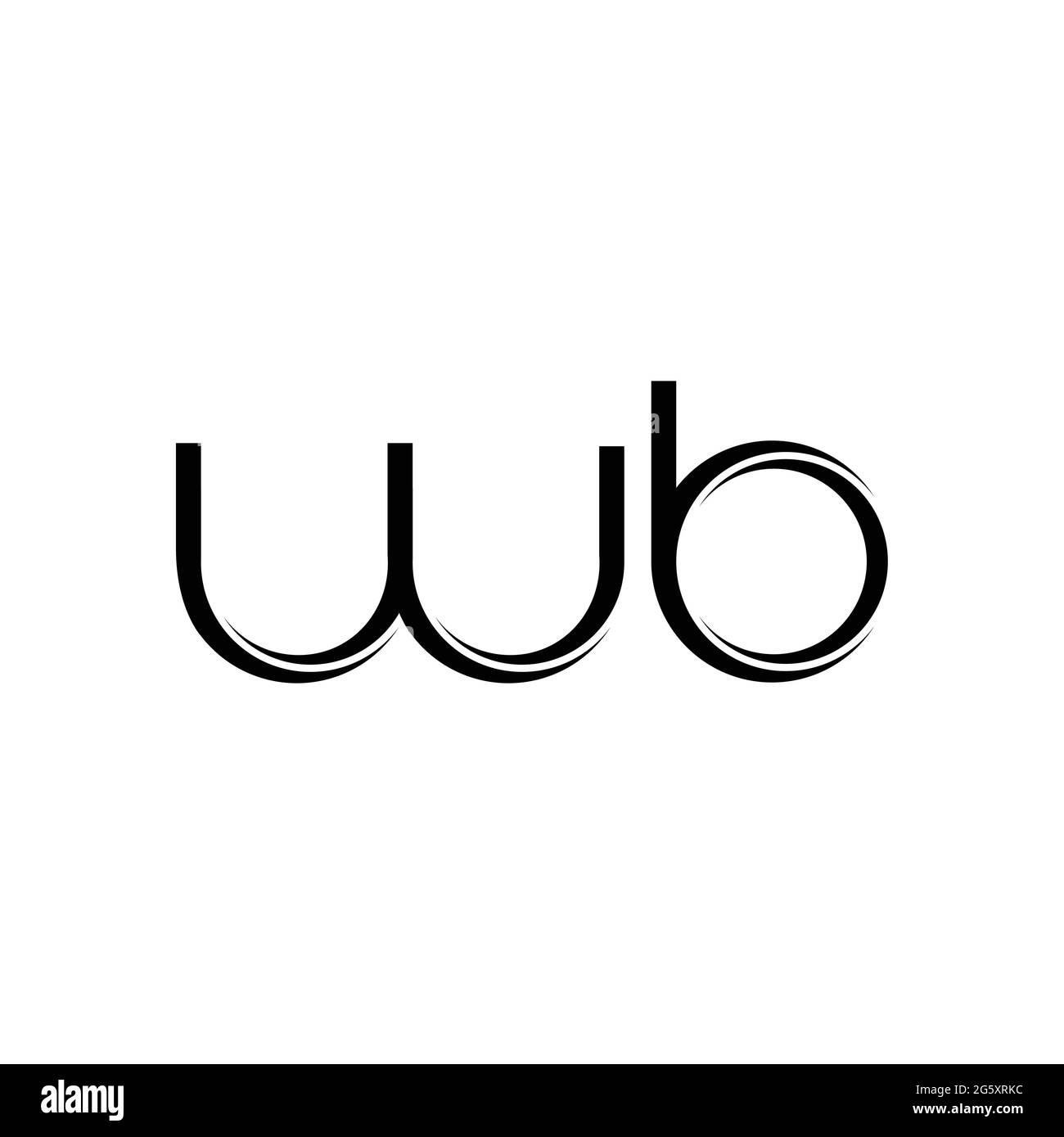 WB Logo monogram with slice rounded modern design template isolated on ...
