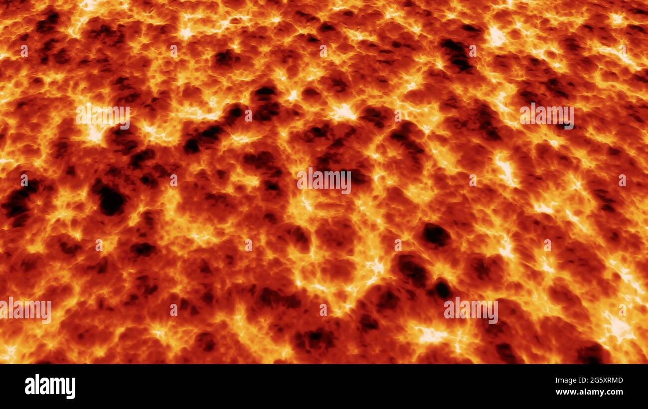 Abstract magma, lava flowing smooth fractal waves background. Fire like ...