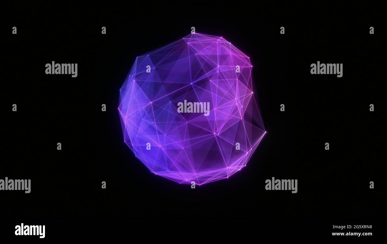 Abstract technology sphere background from lines and dots. Geometrical ...