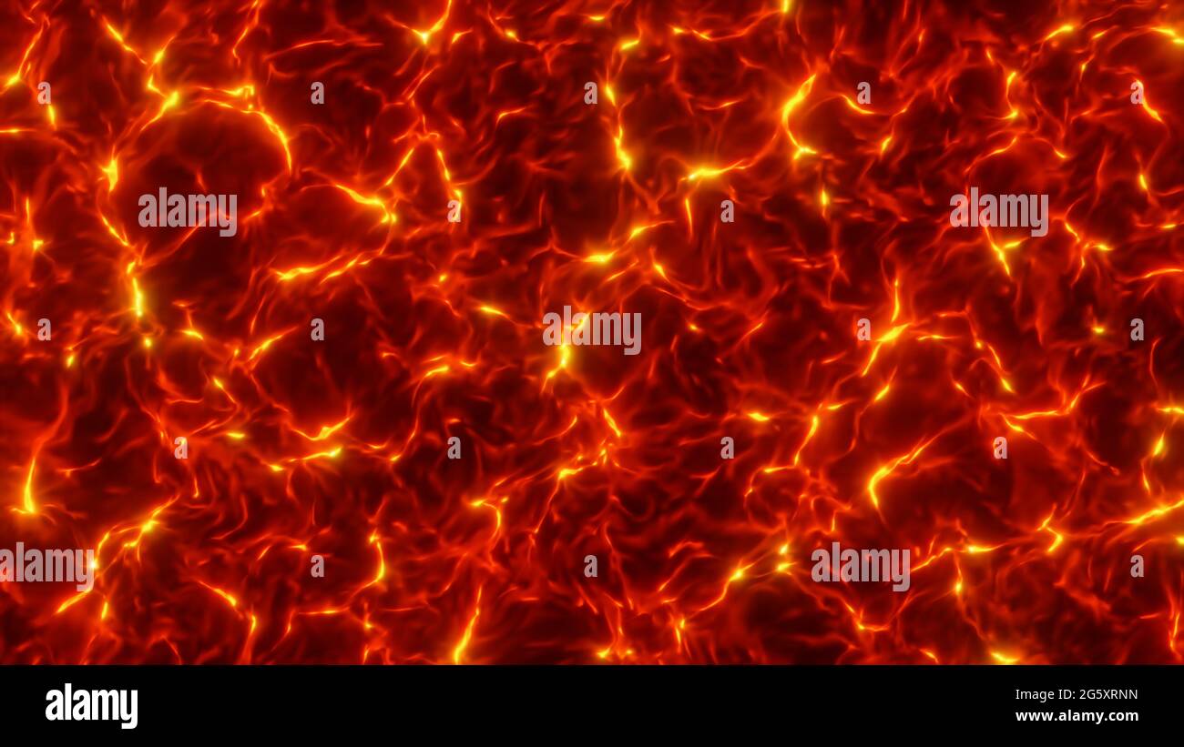 Abstract magma, lava flowing smooth fractal waves background. Fire like ...